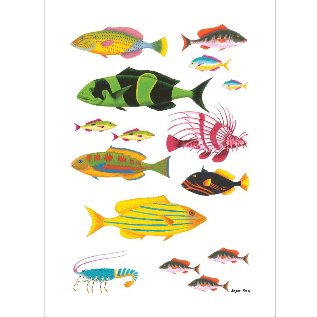 Segar Passi - Tropical Fish - Tea towel - Cairns Art Gallery