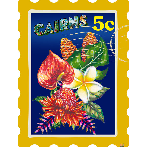 Hayley Gillespie, Queensland Map | Tea Towel - Cairns Art Gallery