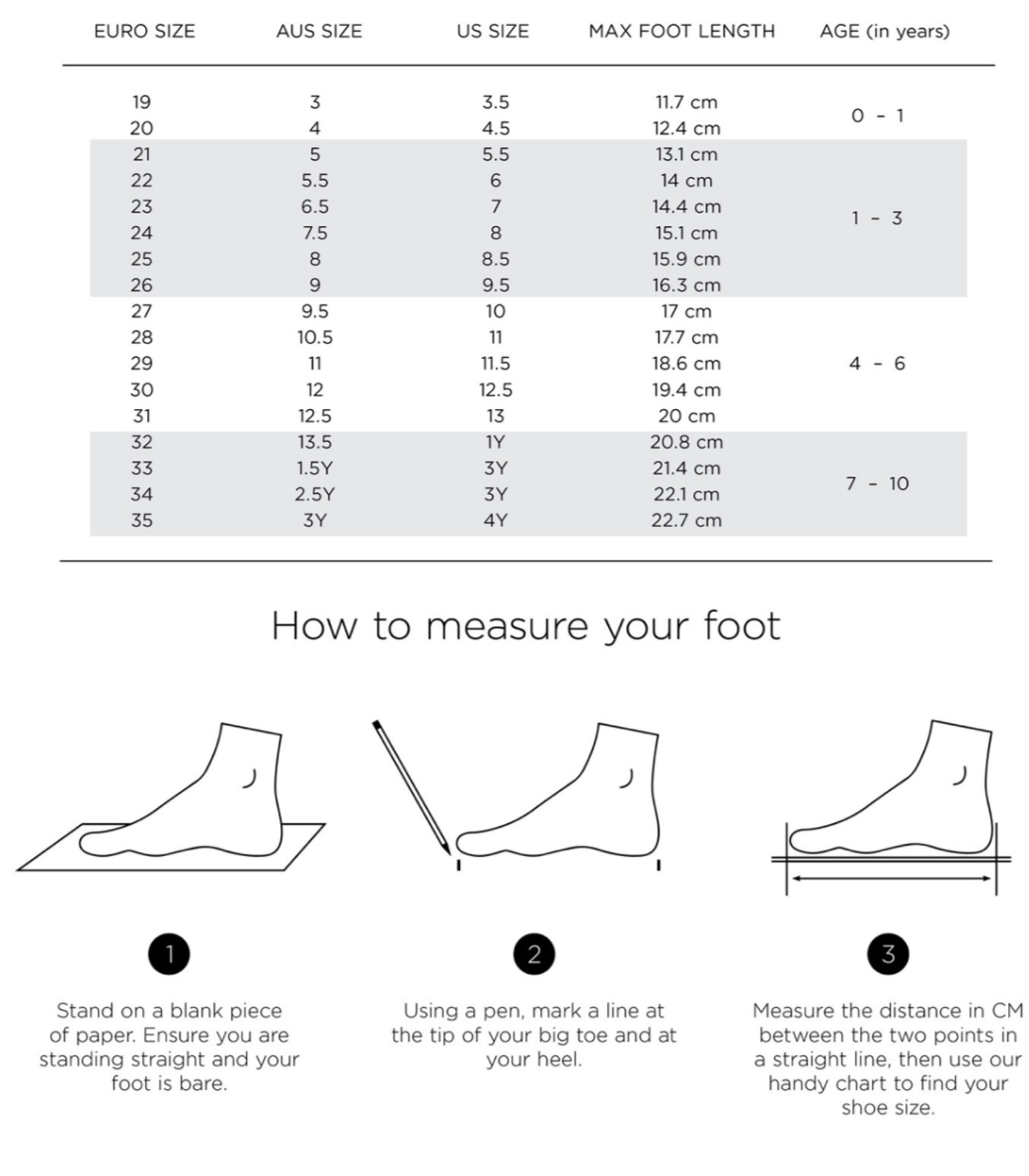 Children s Size Chart Soho Bay