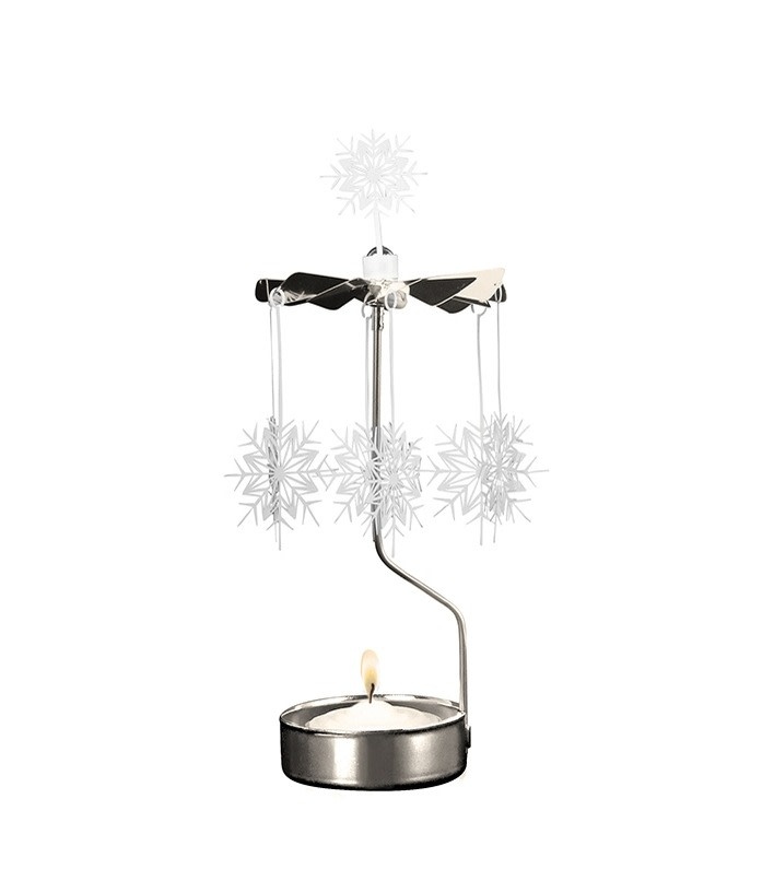 Snowflake Rotary Candle Holder (White) - TMORA Shop