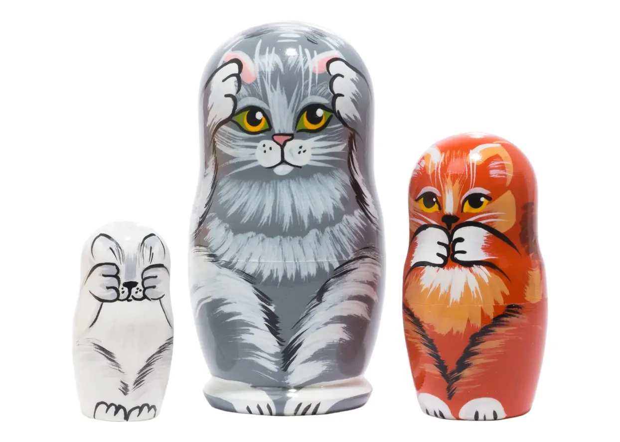 Cats Nesting Doll 3 Pc - TMORA Shop