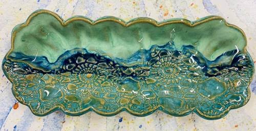 Clarkware Pottery Pickle Tray- Ocean - Creations