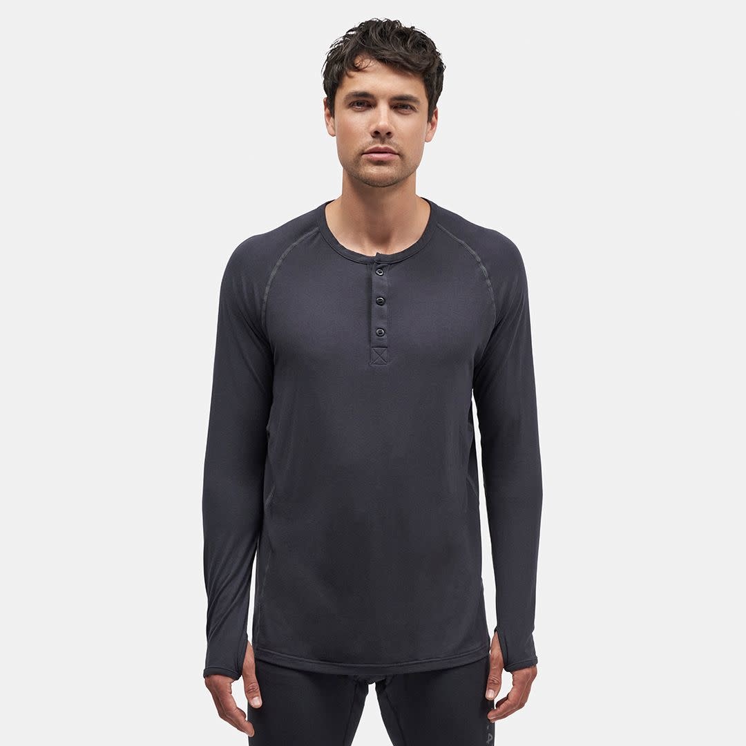 Mens 200 Tech Henley Dark Cloud - Station Ski & Ride
