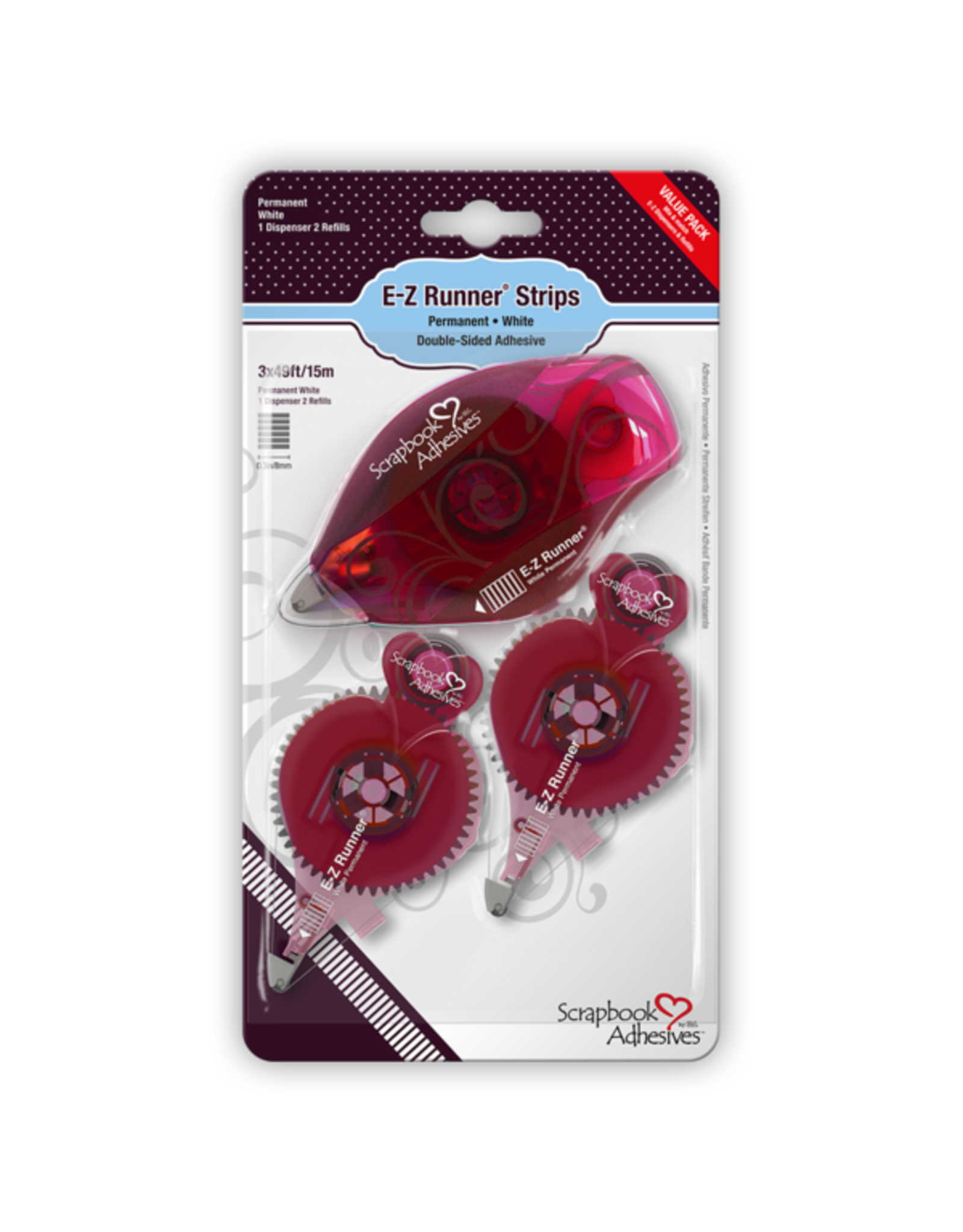 Scrapbook Adhesives E-Z Runner Permanent Strips Refillable Value Pack ...