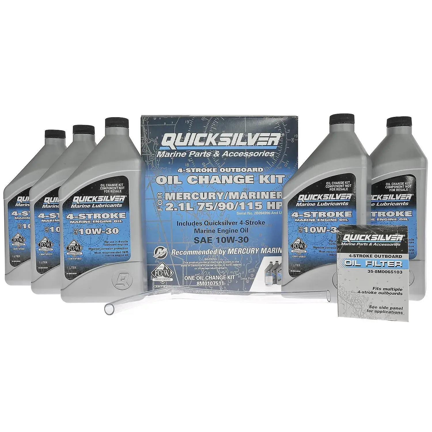 Oil Change Kit, 10W-30, Mercury 70-115 HP (2.1L) Engines - Fogh Boat ...