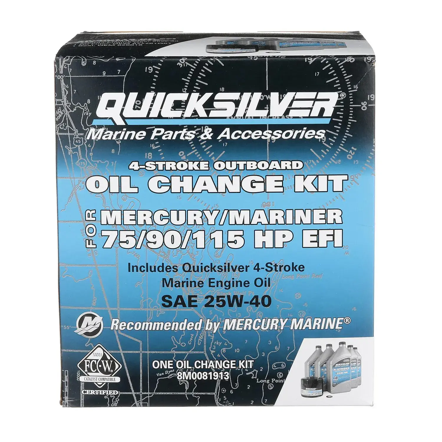 Quick Silver Oil Change Kit, 25W-40, Mercury 25/30 HP Engines - Fogh ...