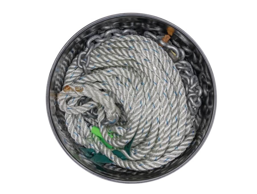 3-Strand Anchor Rode - 1/2" x 150' Rope, 1/4" x 50' Chain - Fogh Boat ...