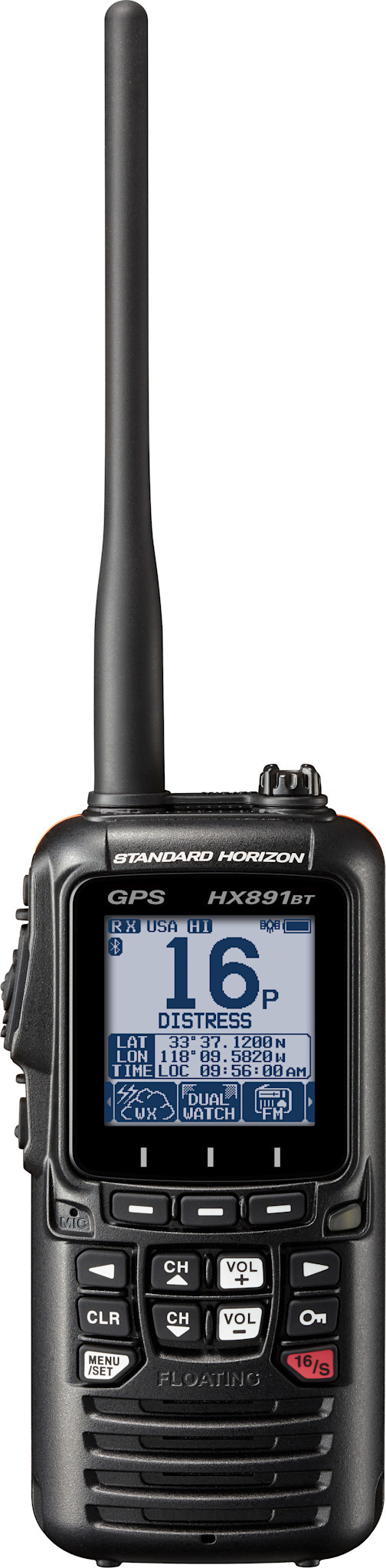 HX891BT Handheld VHF with GPS and Bluetooth - Black - Fogh Boat Supplies