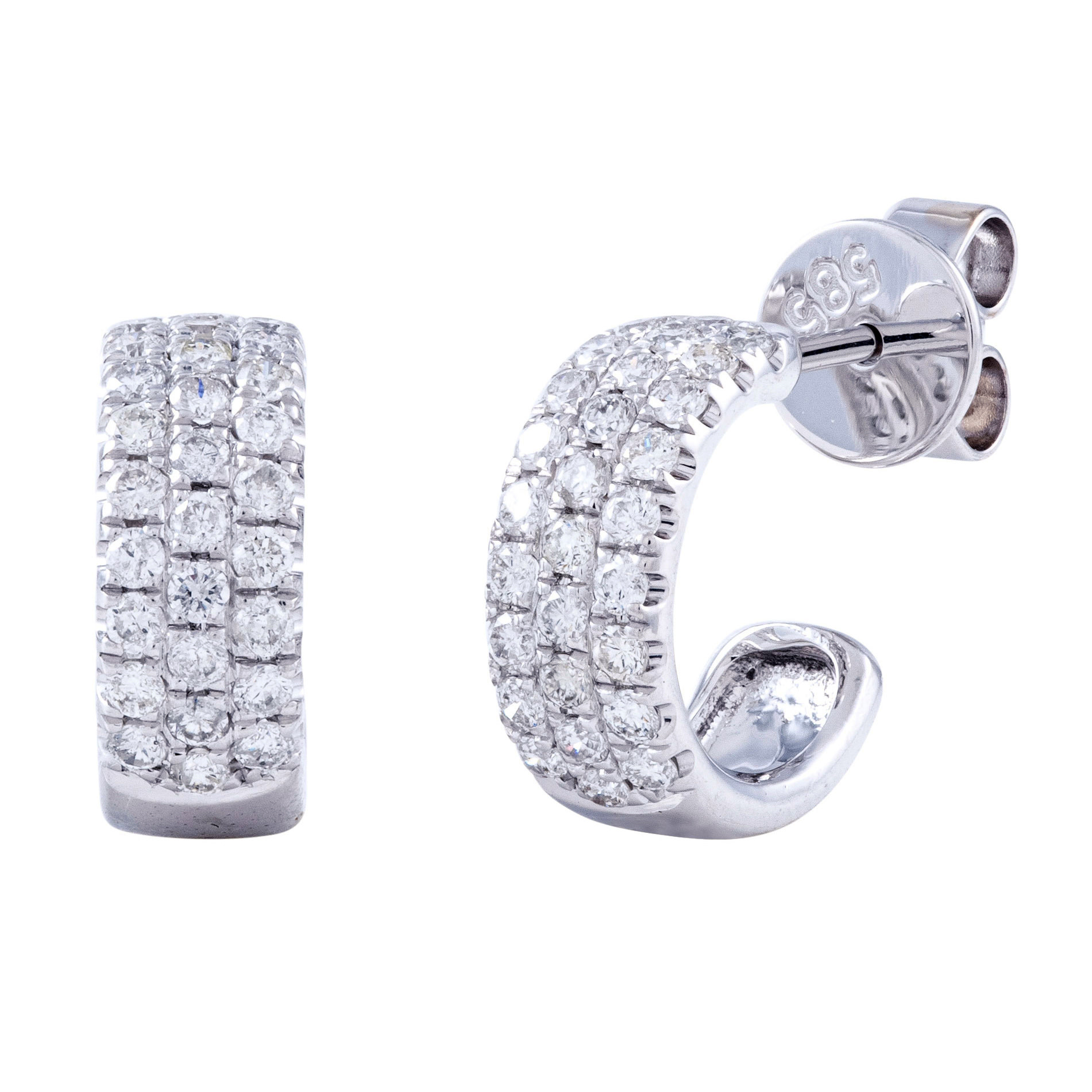 Half hoop diamond earrings store