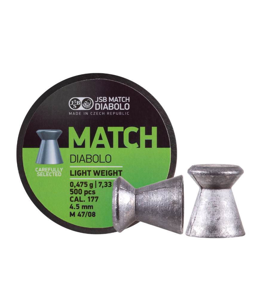 JSB Green Match Light Weight .177 Cal, 7.33 Grains, Wadcutter, 500ct ...