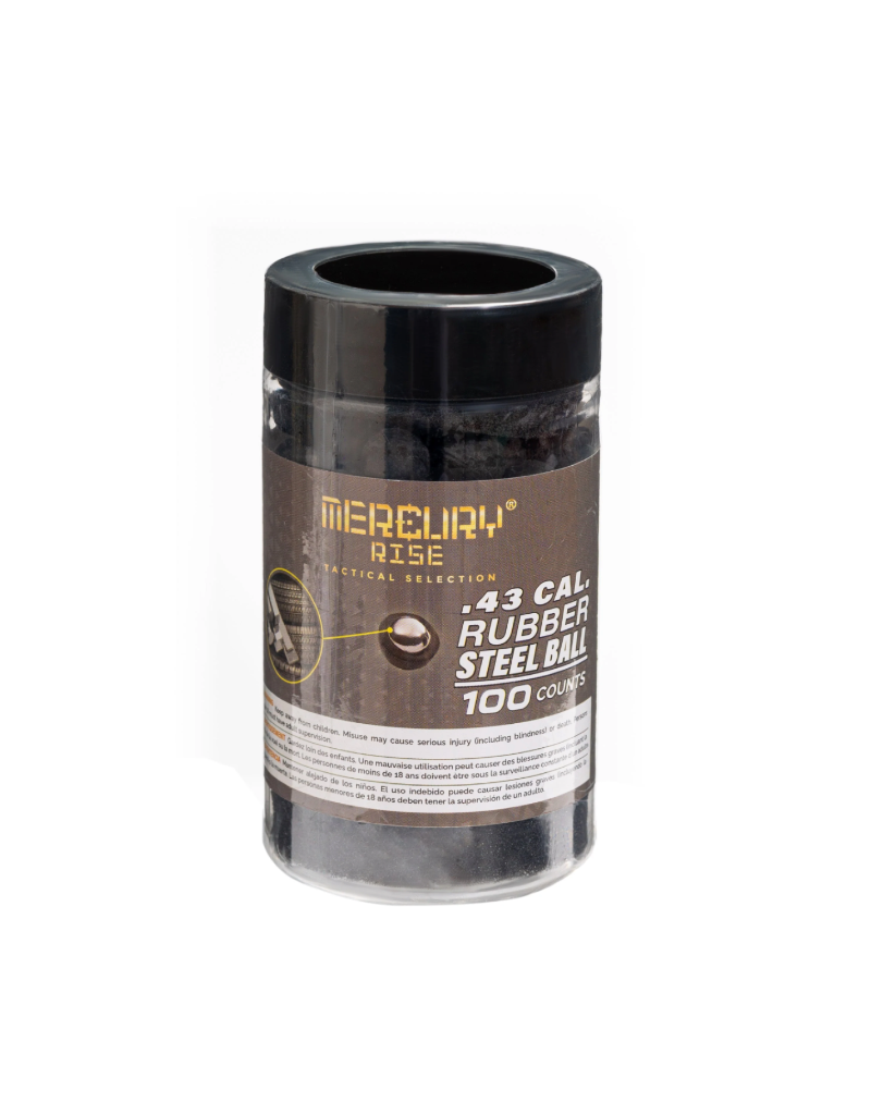 .43 cal. Mercury Rise Self Defense TPE Rubber Steel Ball Ammo for ...