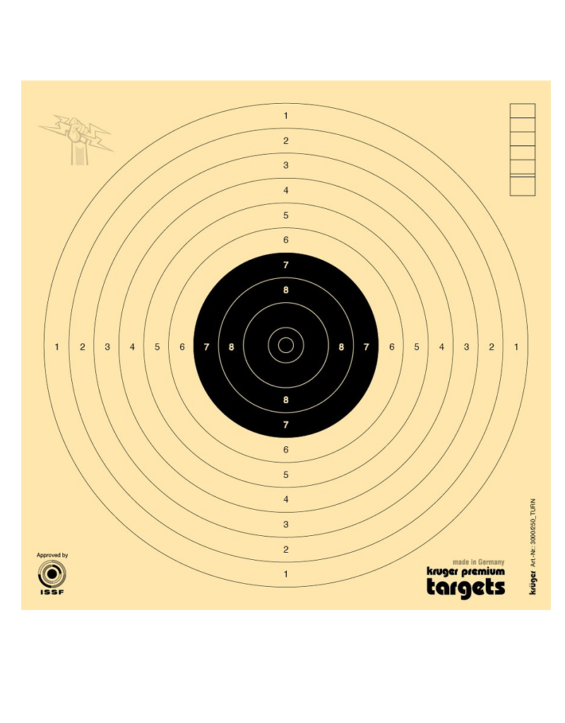 ISSF | 10m Pistol Target | by Kruger | 250 count - New England Airgun Inc