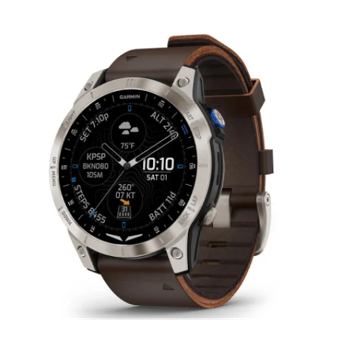 Garmin D2™ Mach 1, Aviator Smartwatch with Oxford Brown Leather Band ...