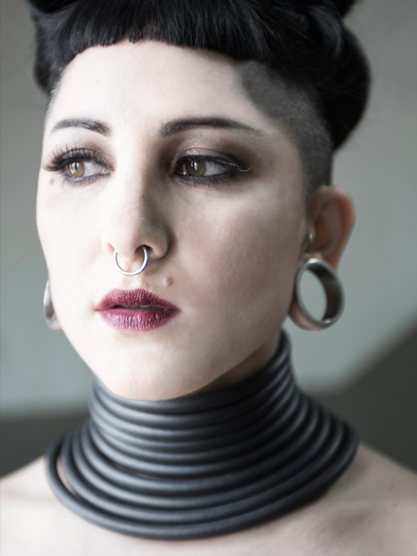 Cyberesque-Unisex Rubber Long Neck Collar - Ceiba