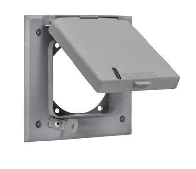 RECEPTACLE PLATE WEATHERPROOF 4X4 GRAY 30/50AMP (WCV22125) - Lumbra Inc