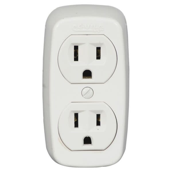 RECEPTACULO DOBLE SUPERFICIAL (UF) 15AMP/125V WHT/78W - Lumbra Inc