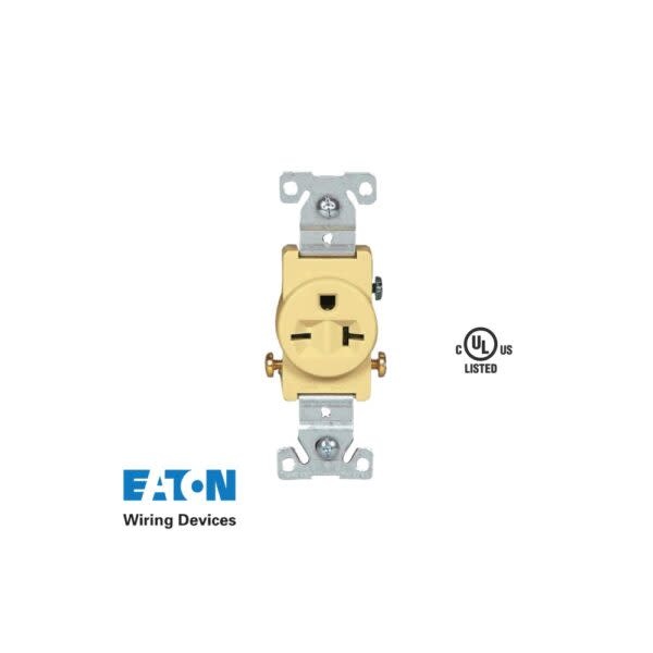 RECEPTACULO SENCILLO CON GROUND 20 AMP/250 VOLTS IVORY - Lumbra Inc