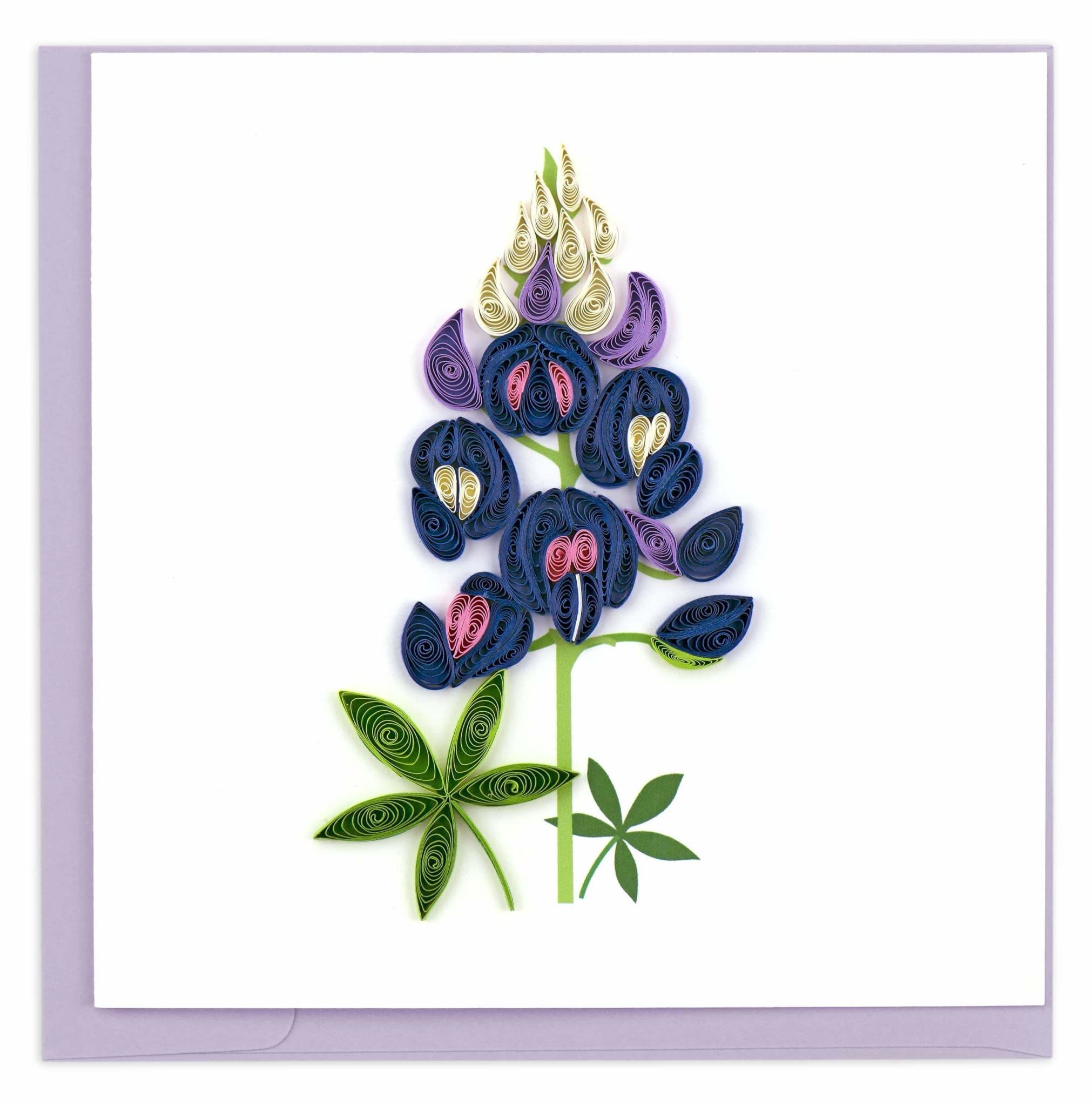 Quilled Bluebonnet Greeting Card - Bunyaad