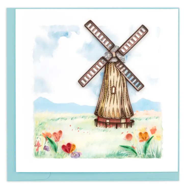 Quilled Dutch Windmill Card - Bunyaad