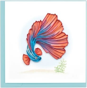 Quilled Betta Fish Greeting Card - Bunyaad