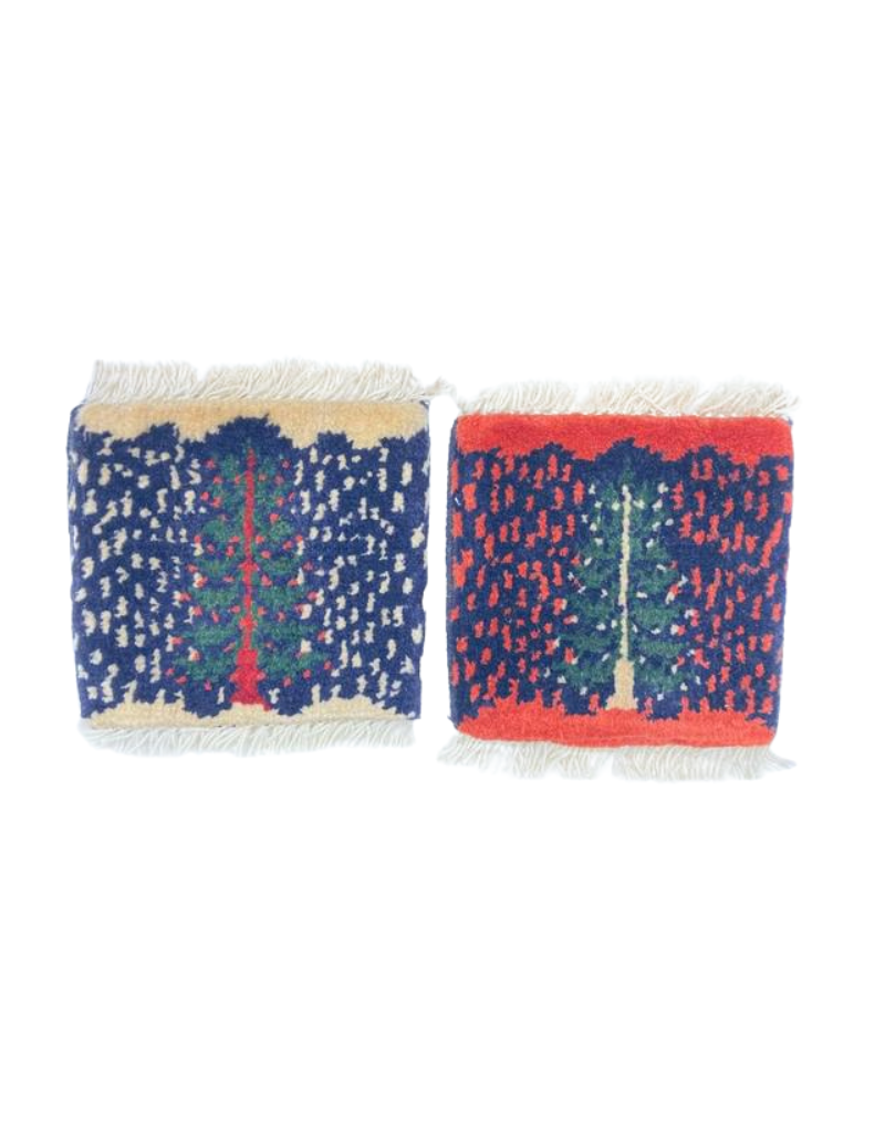 Evergreen Tree Mug Rug Assorted Colors - Bunyaad