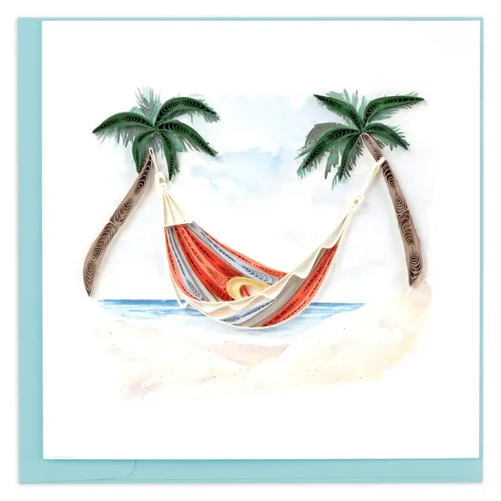 Quilled Beach Hammock Greeting Card - Bunyaad