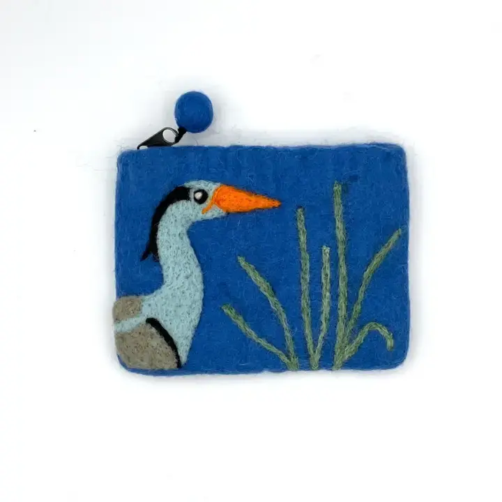Women of the Cloud Forest Great Blue Heron Coin Purse - Bunyaad