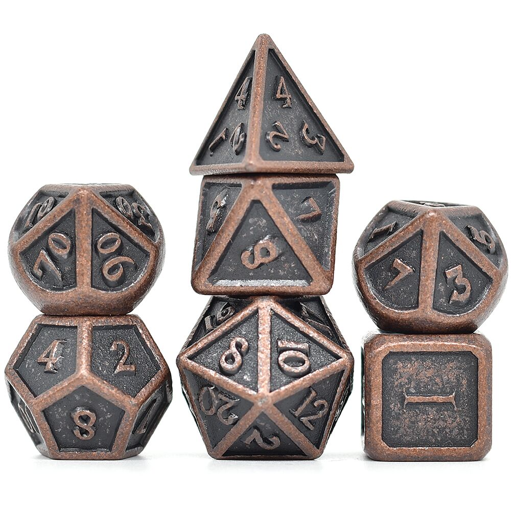 Dice - Polyhedral 7-Die Set - Barrel Ancient Metal - Copper - Discount ...