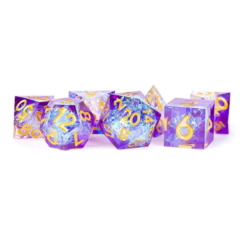 Metallic Dice Games - Polyhedral 7-Die Set - Handcrafted Sharp Edge ...