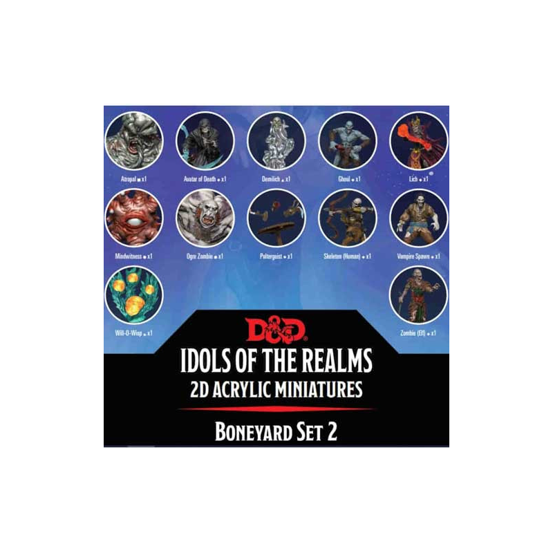 D&D: Idols of the Realms - 2D Acrylic Miniatures - Boneyard Set 2 ...
