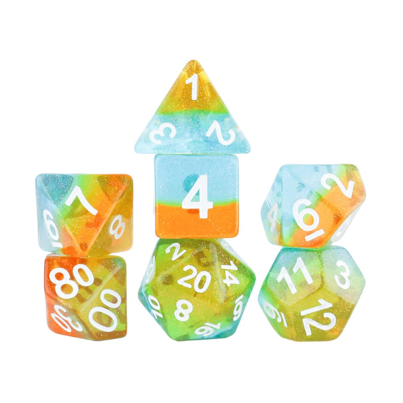 Sirius Dice - Polyhedral 7-Die Set - Ocean Dusk - Discount Games Inc