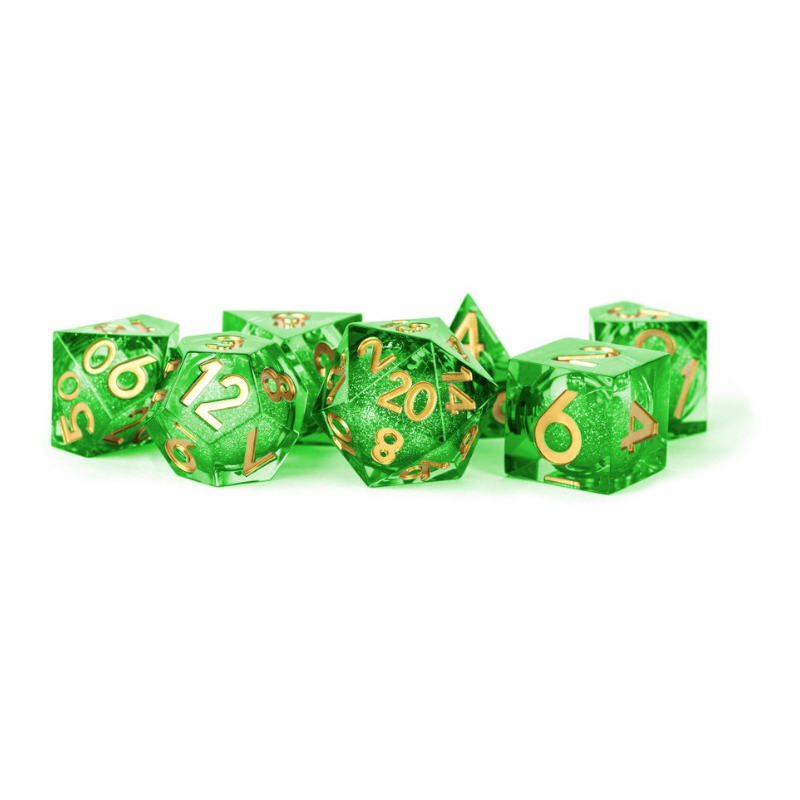 Metallic Dice Games - Polyhedral 7-Die Set - Liquid Core - Aegis of ...
