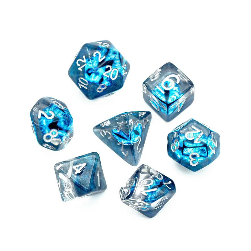 Gameopolis Dice - Polyhedral 7-Die Set - Demon Eye Dice - Blue ...