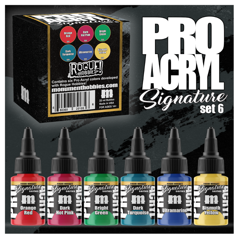 Monument Hobbies - Pro Acryl Paints - Signature Series Set 6 - Rogue ...