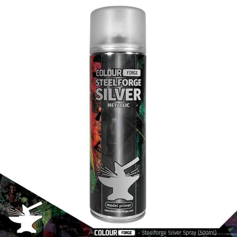 Colour Forge Spray Primer - Steelforge Silver (500 ml) - Discount Games Inc