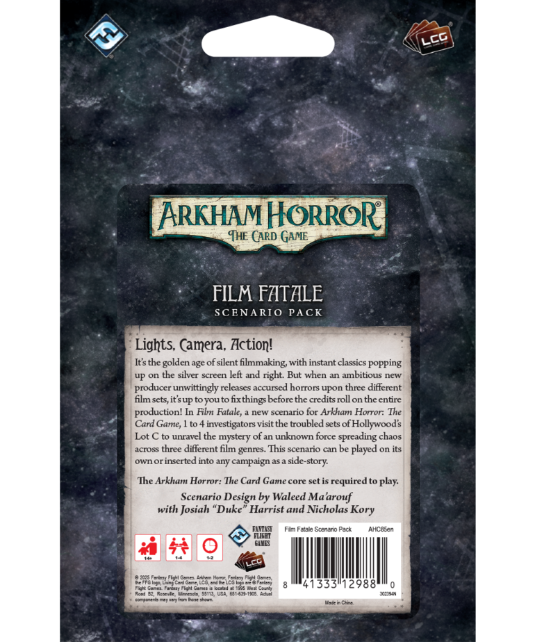 Arkham Horror: The Card Game - Film Fatale Scenario Pack - Discount ...