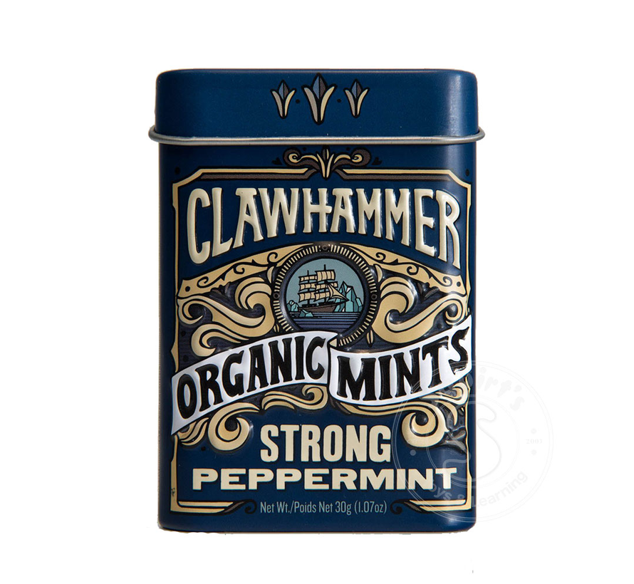 Clawhammer Organic Mints Stong Peppermint Candy Tin - Squirt's Toys ...