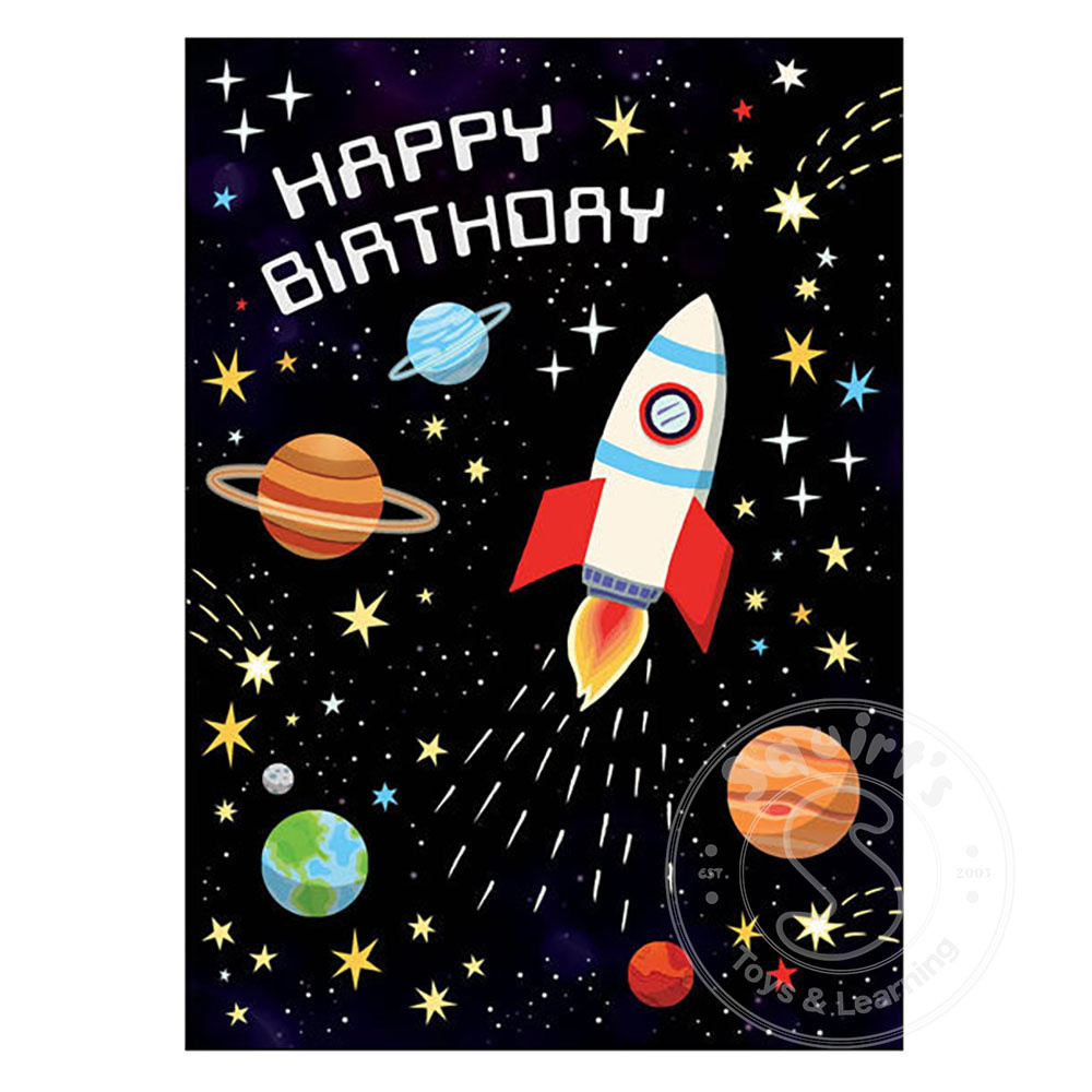 Space Birthday Card - Squirt's Toys & Learning Co