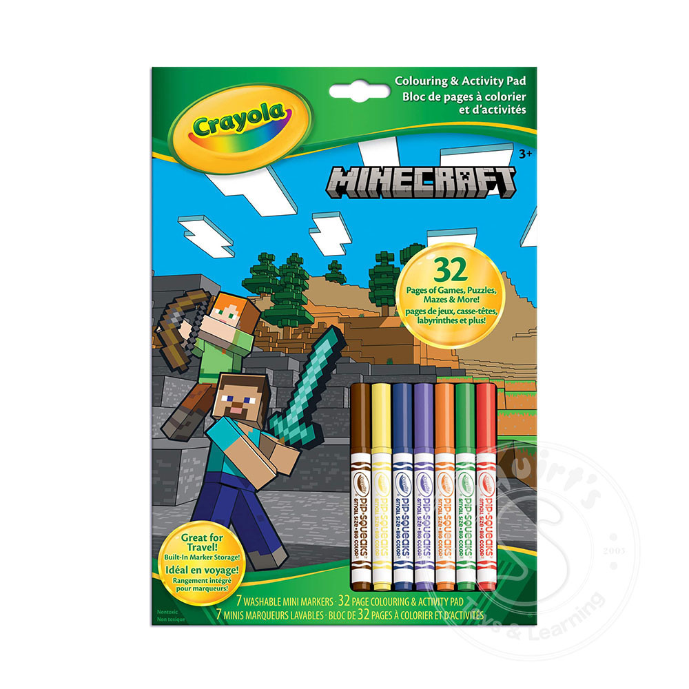 Crayola Colouring & Activity Pad, Minecraft - Squirt's Toys & Learning Co
