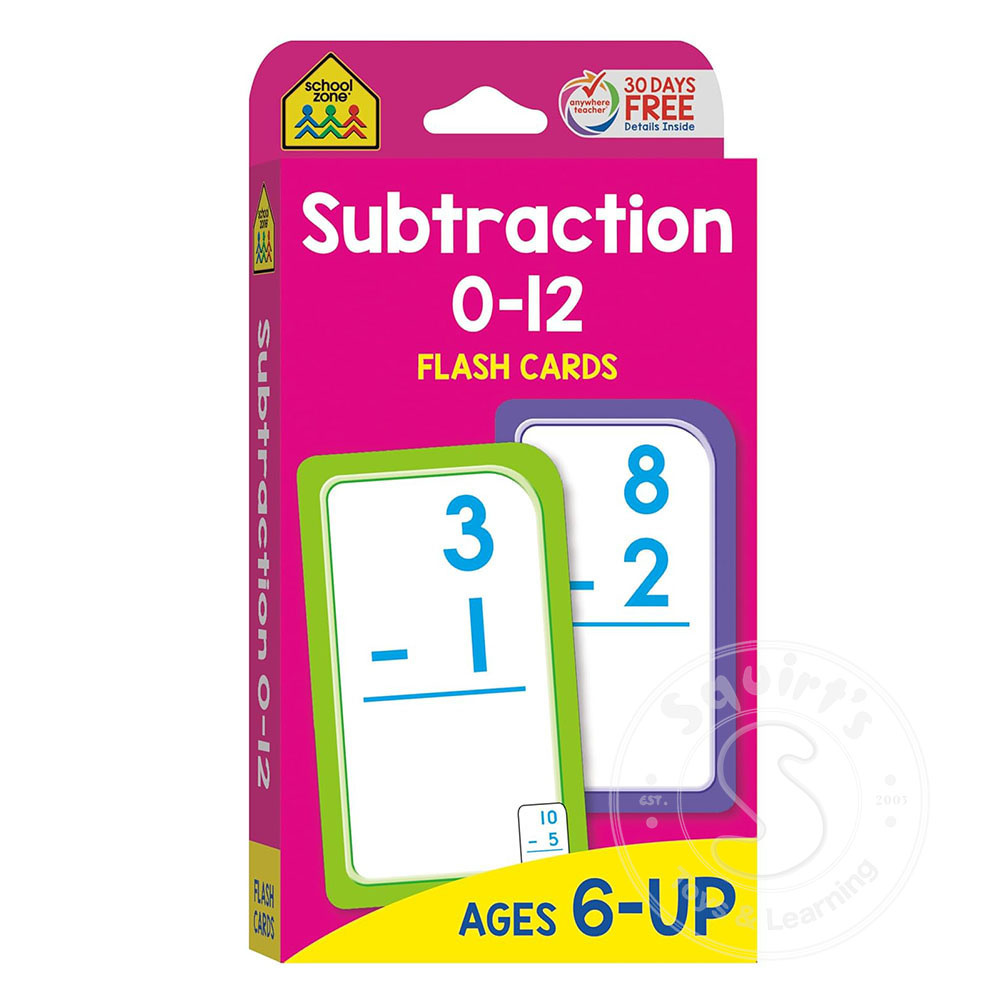 Subtraction 0-12 Flash Cards - Squirt's Toys & Learning Co