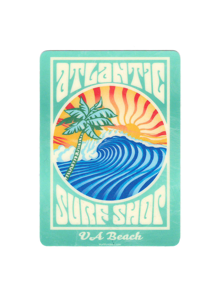 Atlantic Surf Old School Surf Sticker - Atlantic Surf Shop