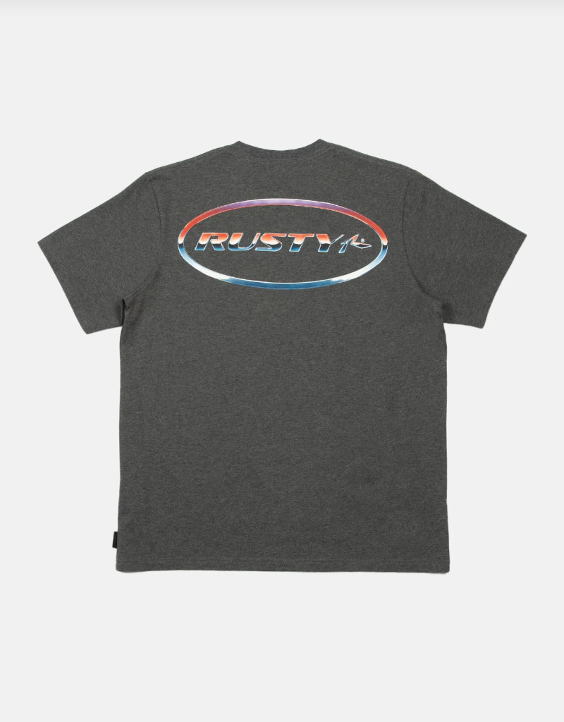 Rusty Chromatose Short Sleeve Tee Coal Marle - Atlantic Surf Shop