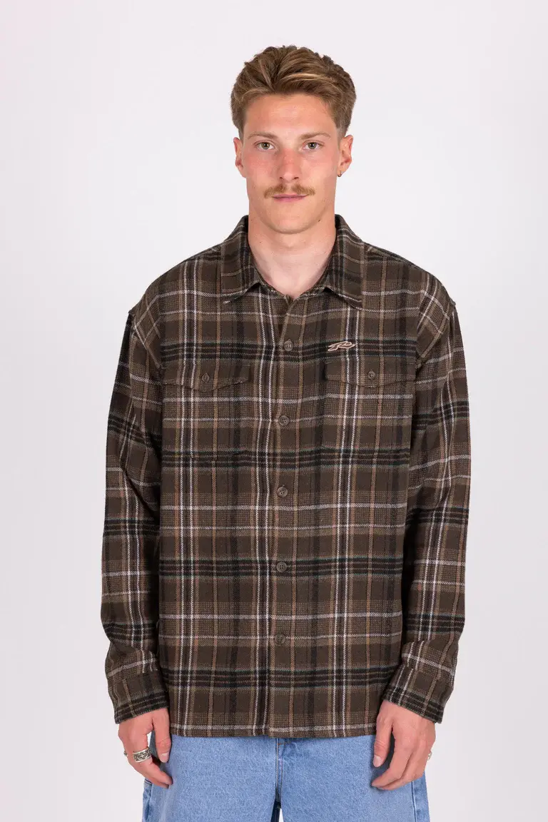 Rusty Pioneer Valley Flannel Chocolate - Atlantic Surf Shop