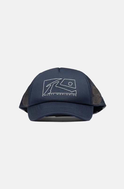 Rusty Boxed Out Trucker Cap Navy Blue - Atlantic Surf Shop
