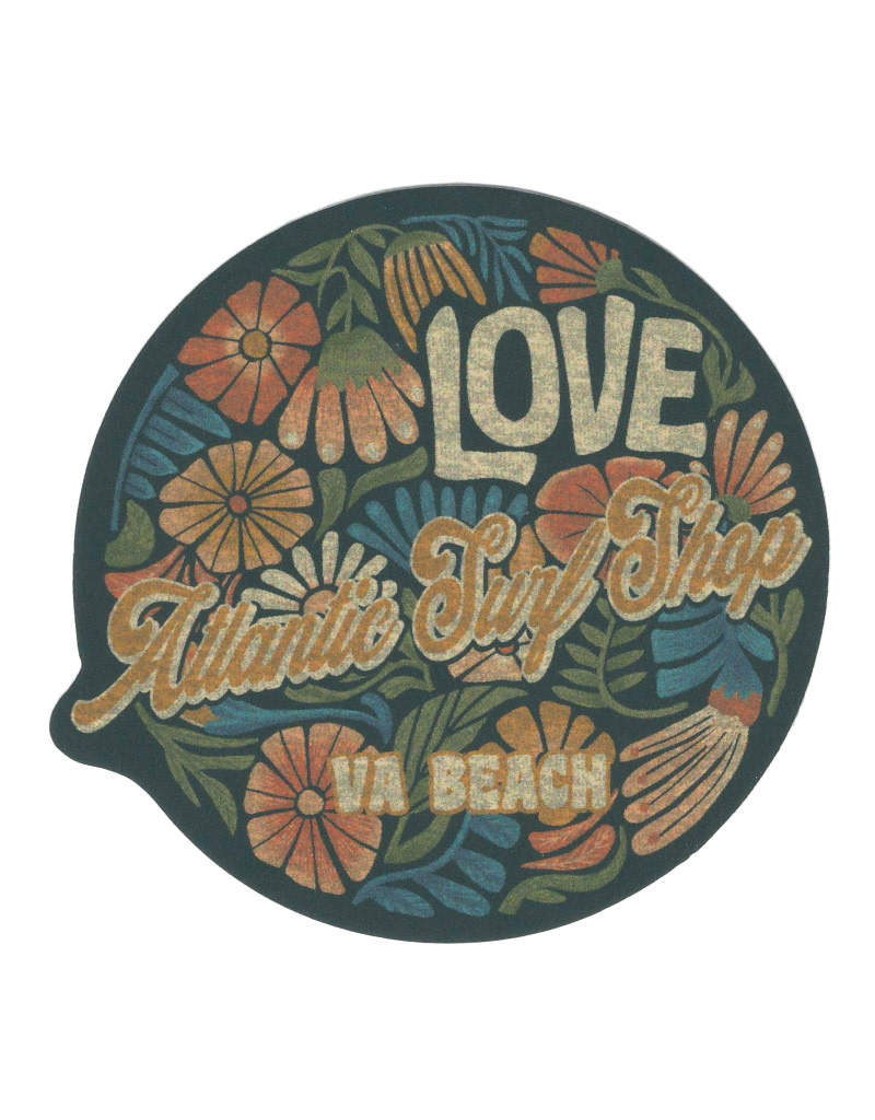 Atlantic Surf Floral Love Sticker - Atlantic Surf Shop