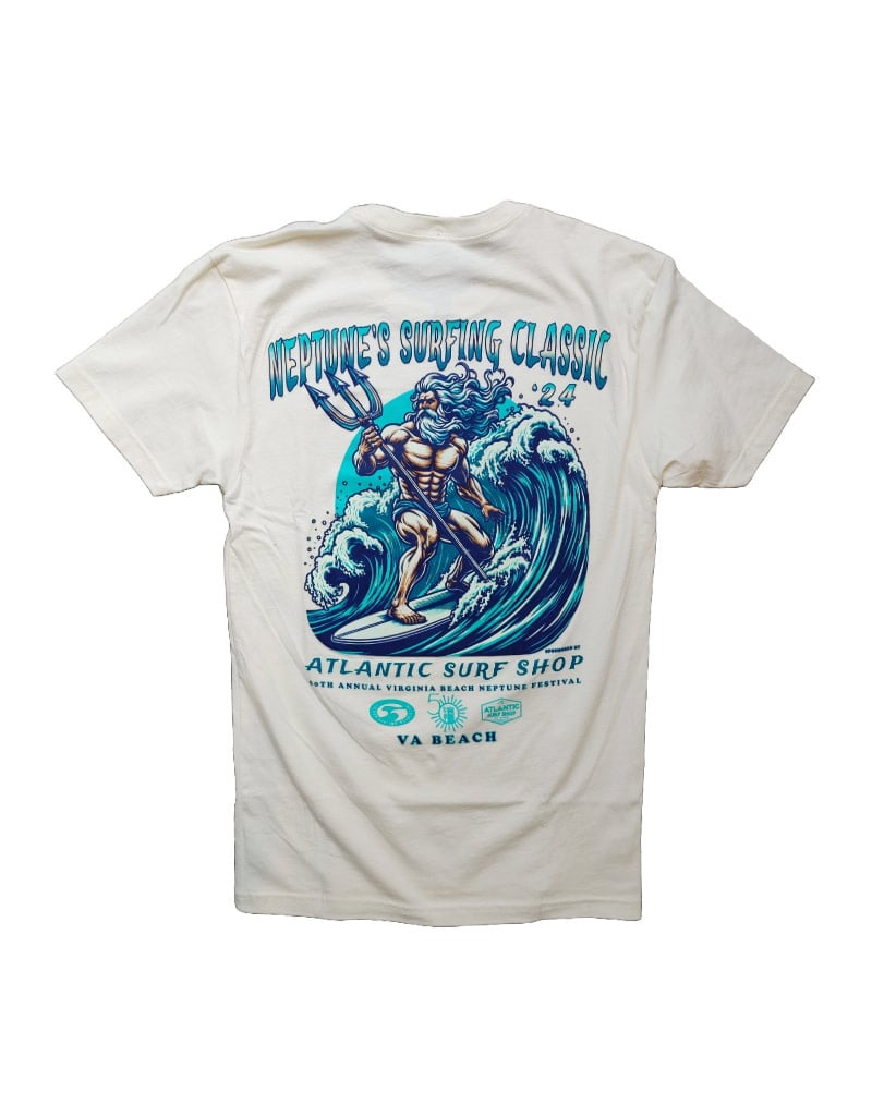 Atlantic Surf Shop Neptune's Classic T-shirt Ivory - Atlantic Surf Shop