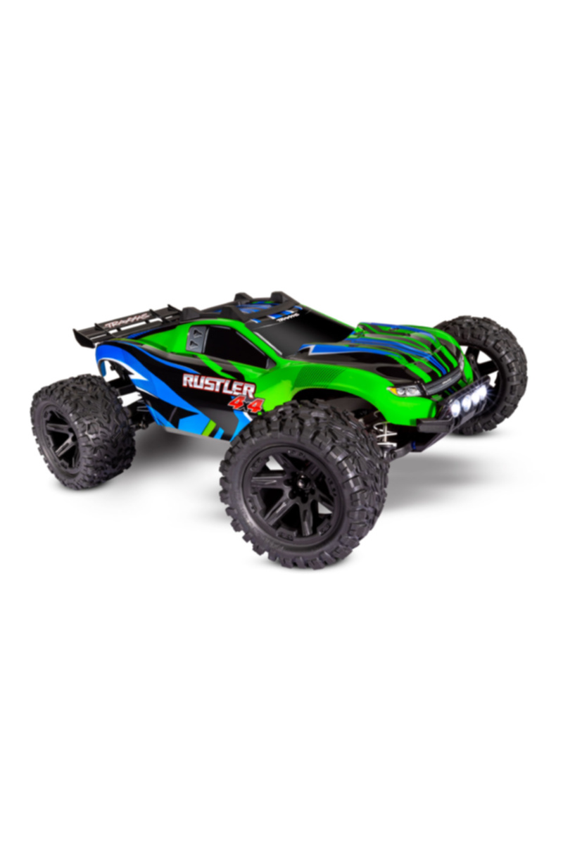 TRA67064-61 RUSTLER 4X4 BRUSHED W/ LED LIGHTS GRN - HobbyQuarters