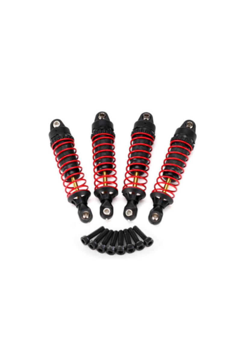TRA7665 Shocks GTR Hard-Anodized w/Springs Teton (4) - HobbyQuarters