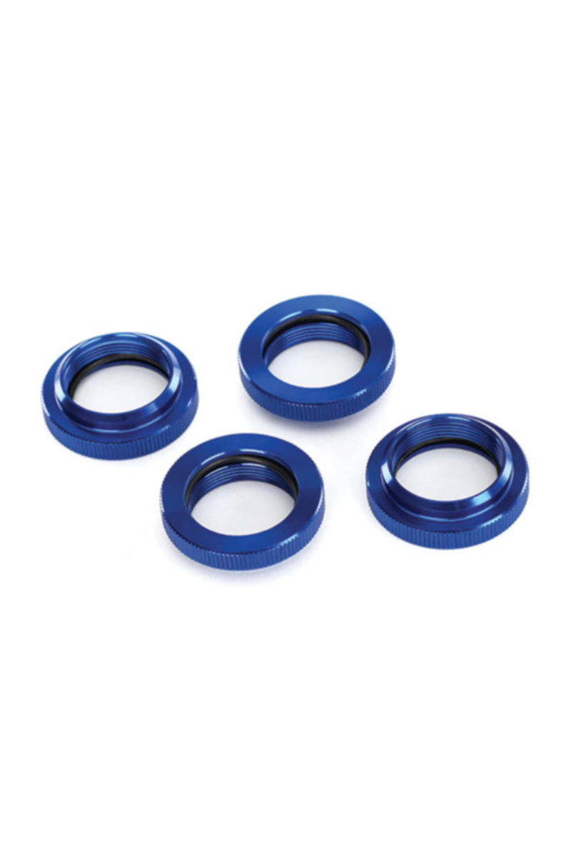 TRA7767 Spring Retainer Blue-Anodized Aluminum GTX Shocks - HobbyQuarters