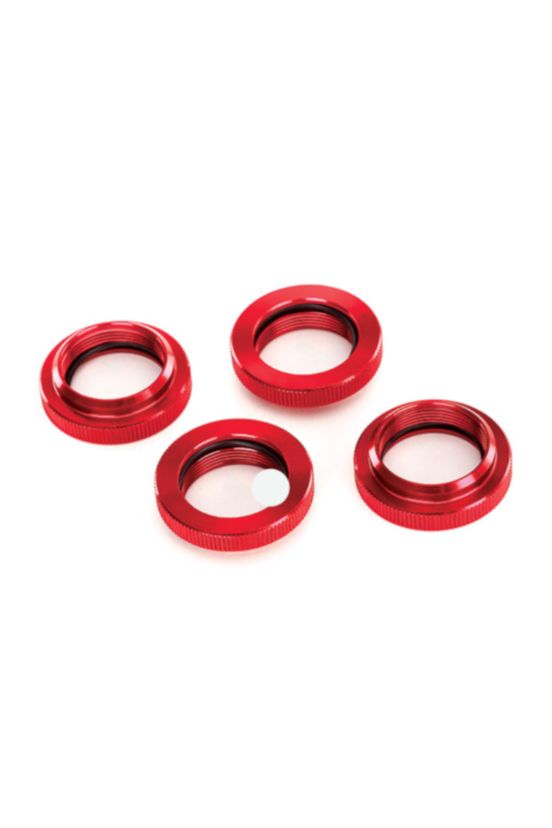 TRA7767R Spring retainer for GTX Shocks, Red (4) Xmaxx - HobbyQuarters